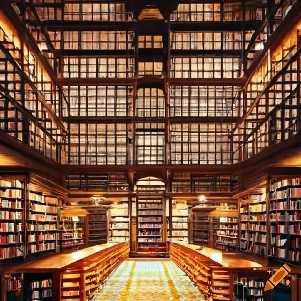Interior of a modern japanese-style library on Craiyon