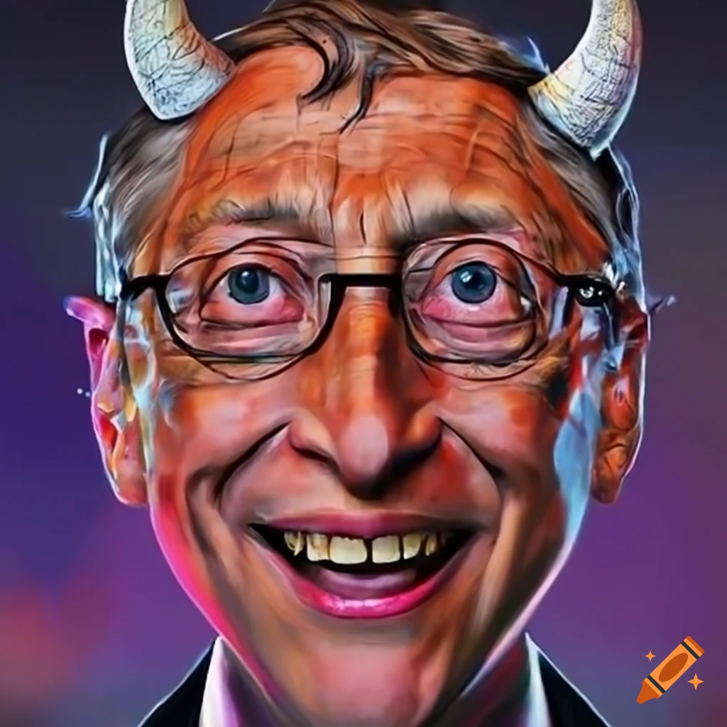 Imaginative depiction of a devil-like figure inspired by bill gates on ...