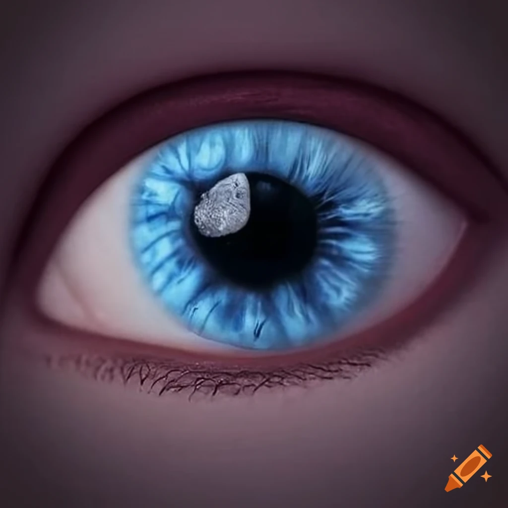 Real blue eye close up on Craiyon