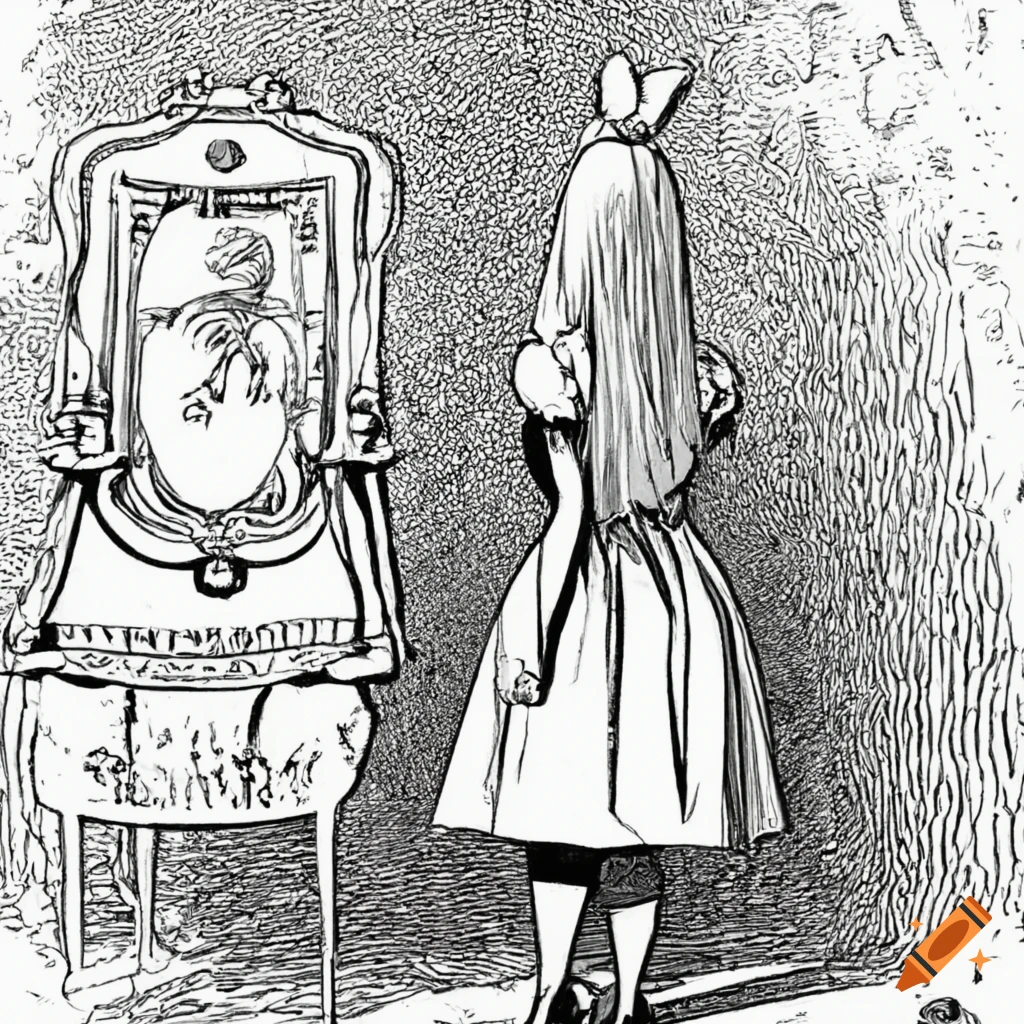 Alice in wonderland viewed from behind on Craiyon