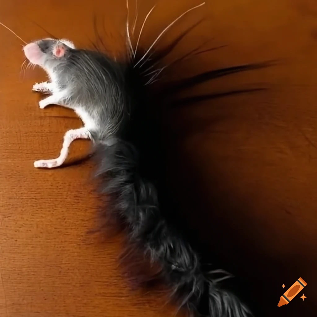 Unique creature with mouse, spider features, and cat tail on Craiyon