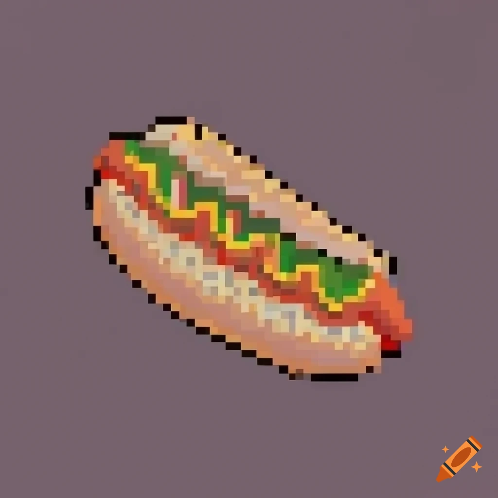 Pixel art hot dog abstract pattern on Craiyon