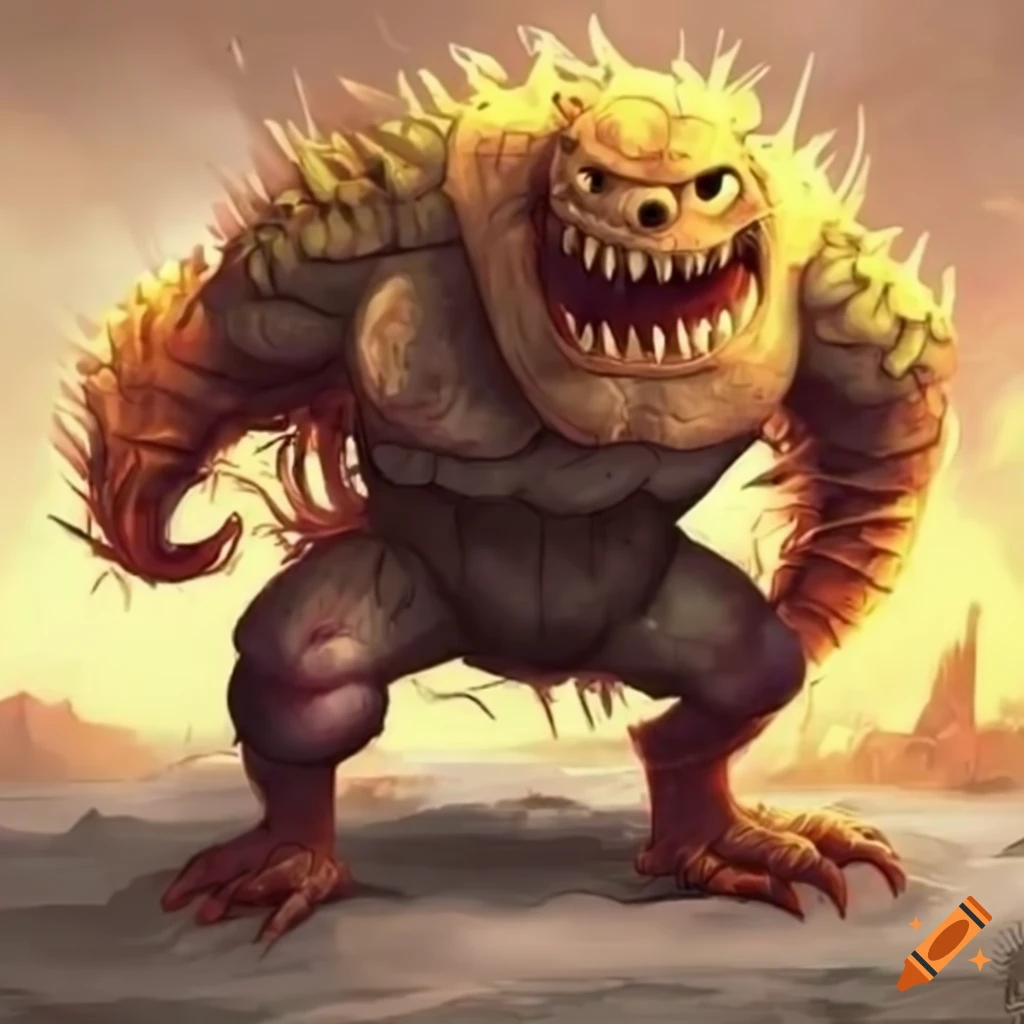 Art of 3 super strong monsters on Craiyon