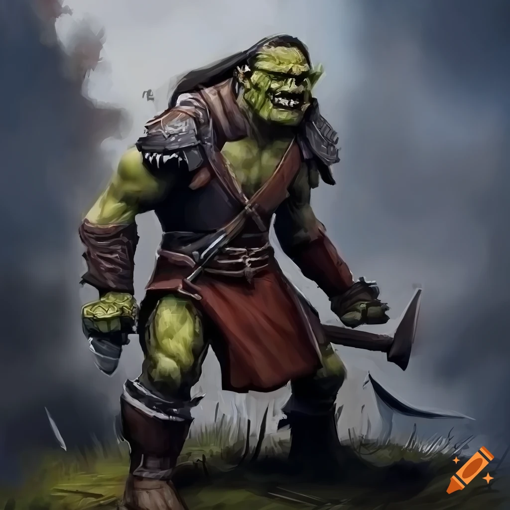 Skinny orc in armor inspired by Lord of the Rings by Craig Mullins on ...