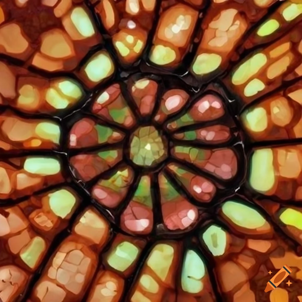 Mosaic art of plants under a microscope on Craiyon