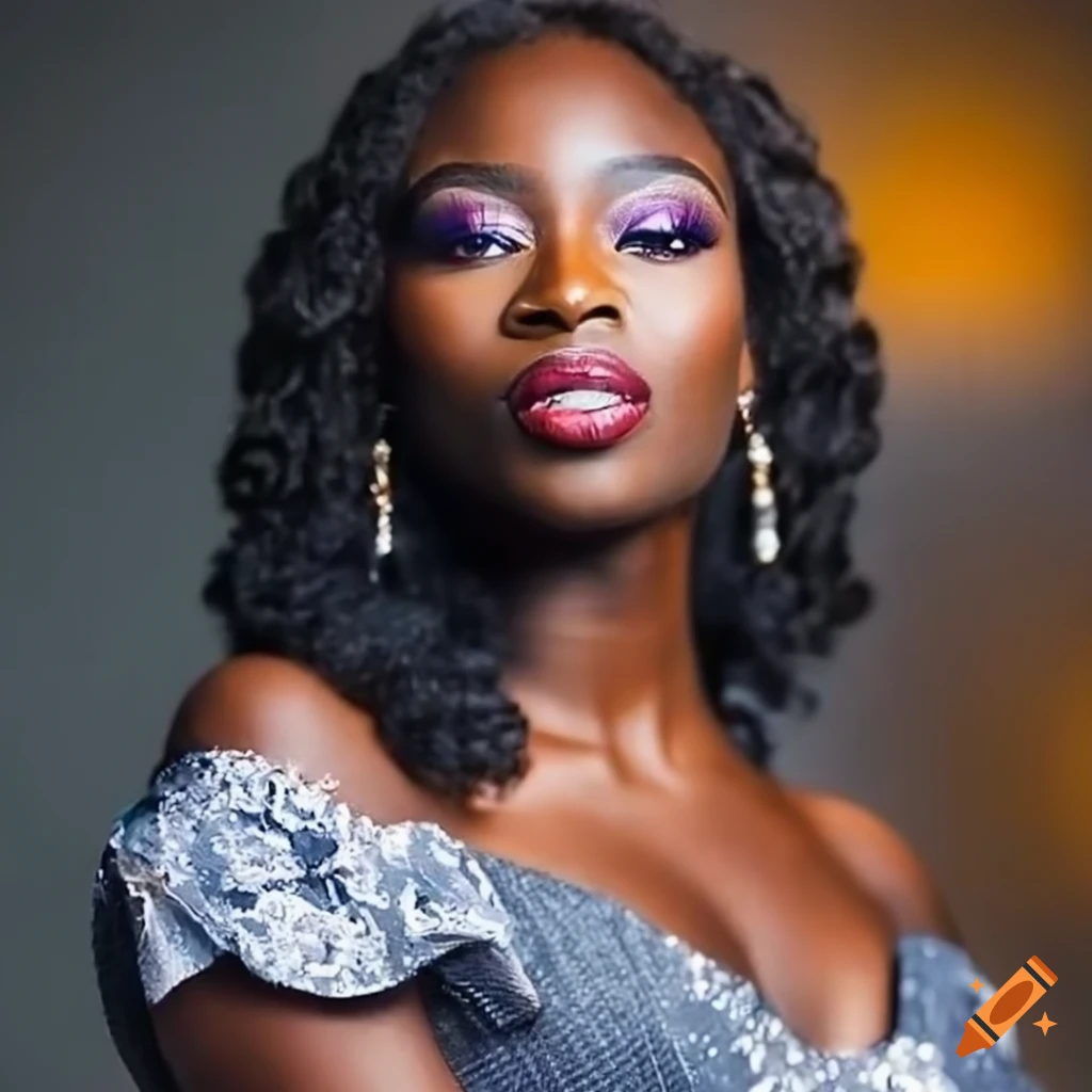 Portrait of an ebony model known for expressive acting skills and ...