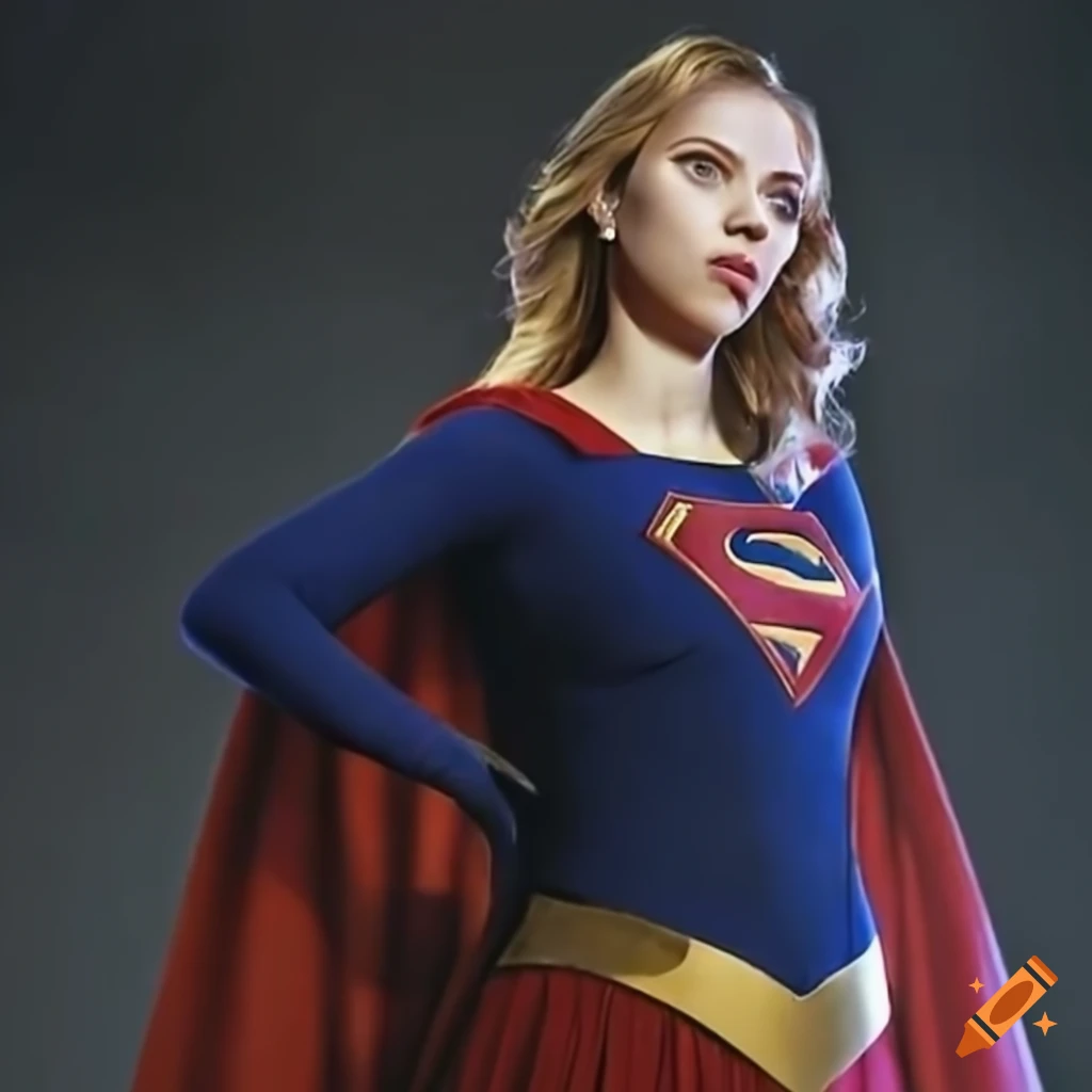 Scarlett johansson as supergirl on Craiyon