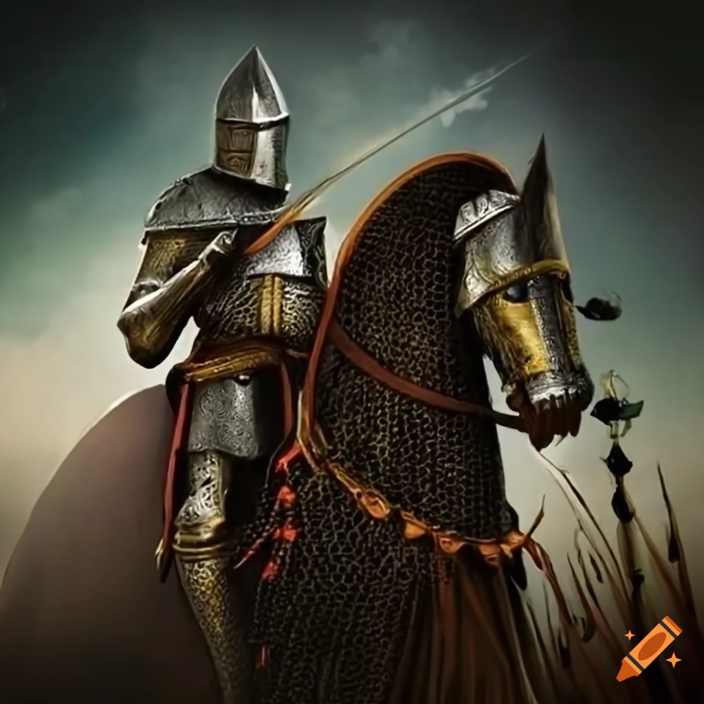 Two knights engaged in combat on Craiyon