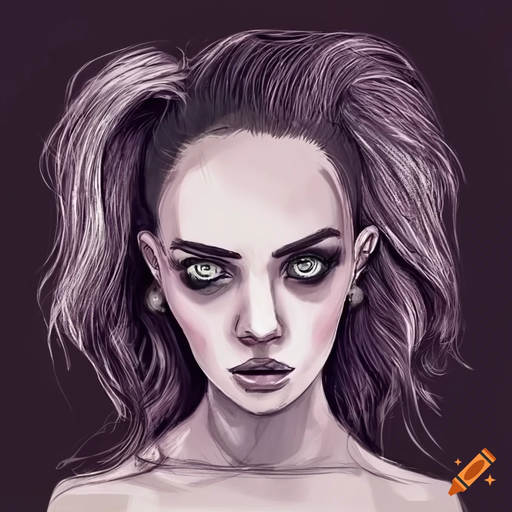 Alternative woman sketch on Craiyon