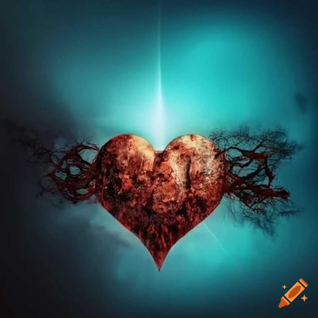 Abstract representation of love and misery symbolism on Craiyon