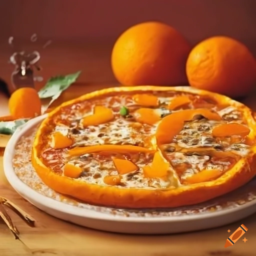Thick orange pizza on Craiyon
