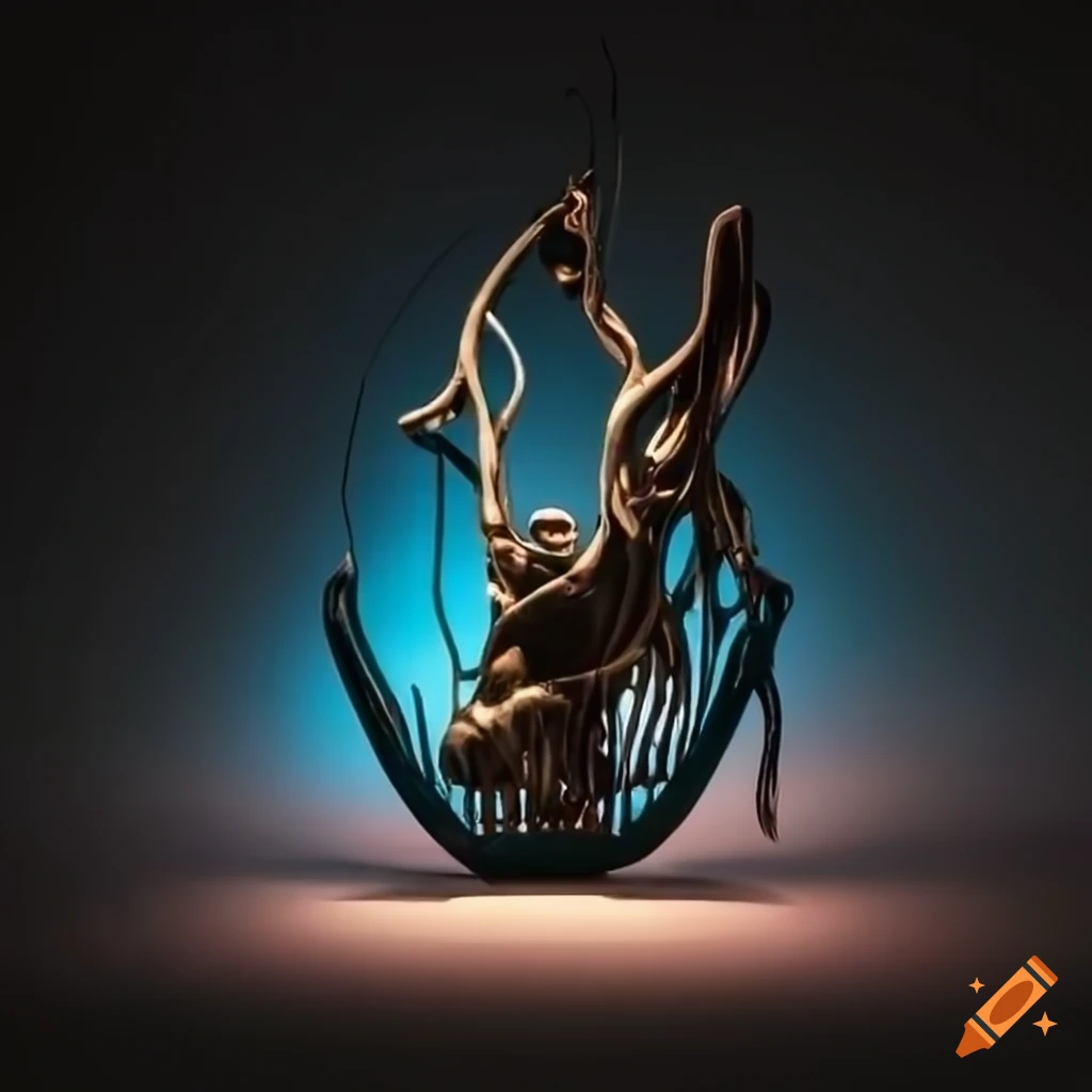 Musical stealth genre suspended animation frame sculpture on Craiyon