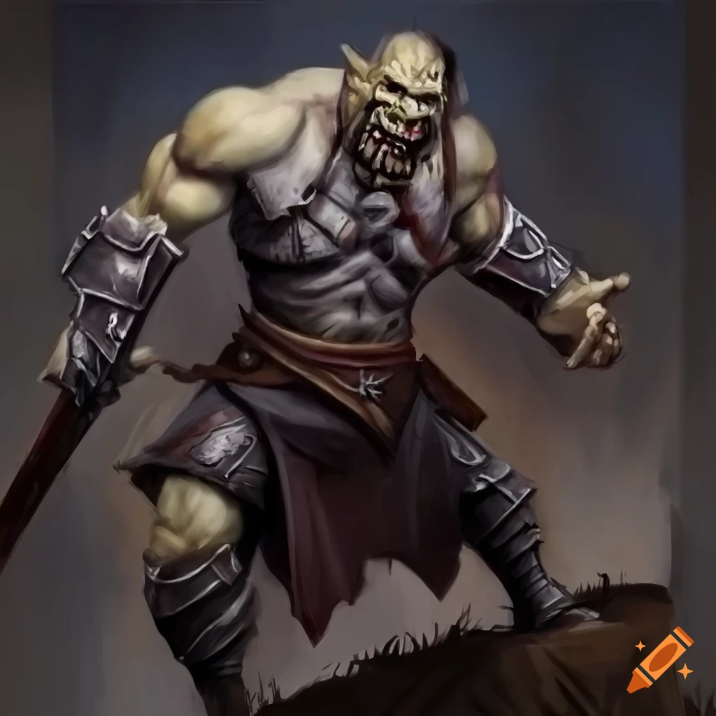 Skinny orc from lord of the rings in detailed painting on Craiyon