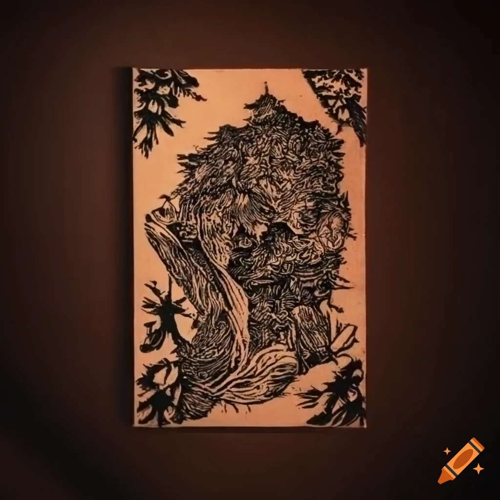 Woodblock engraving on Craiyon