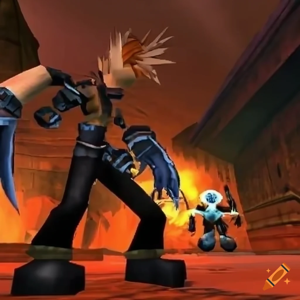 Ps2 3d platformer hack and slash fake screenshot on Craiyon