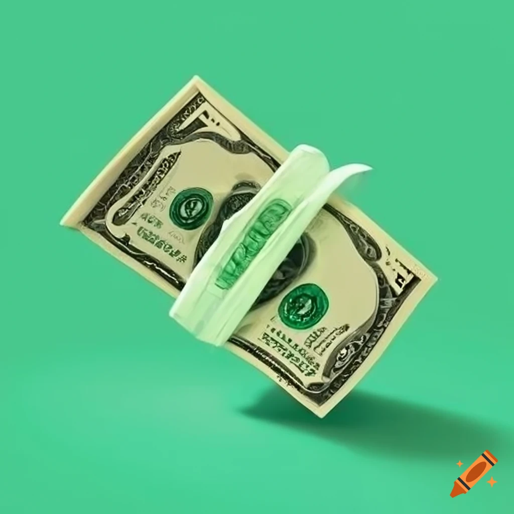 Piles of green cash dollars on Craiyon