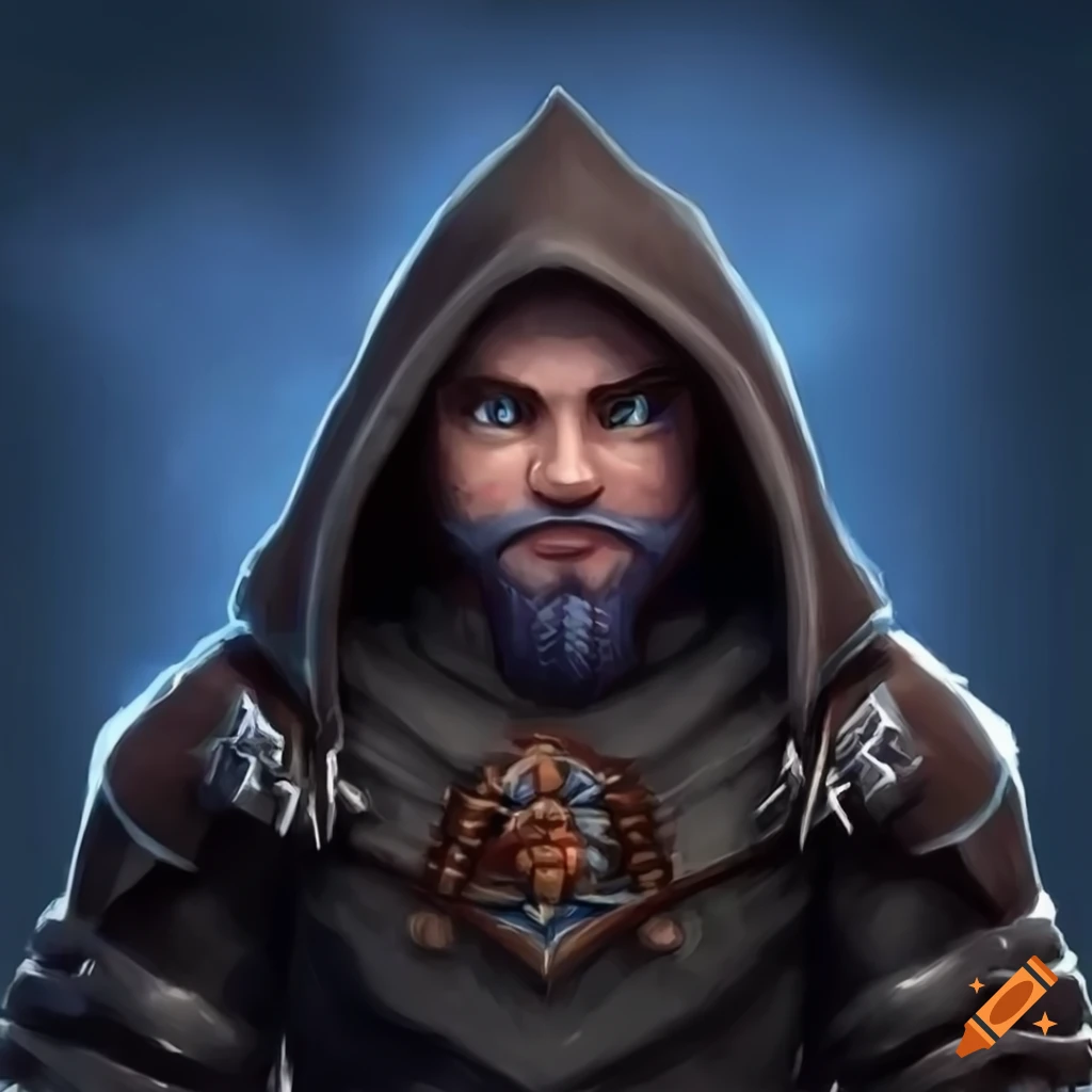 Young dwarf with a hood on Craiyon