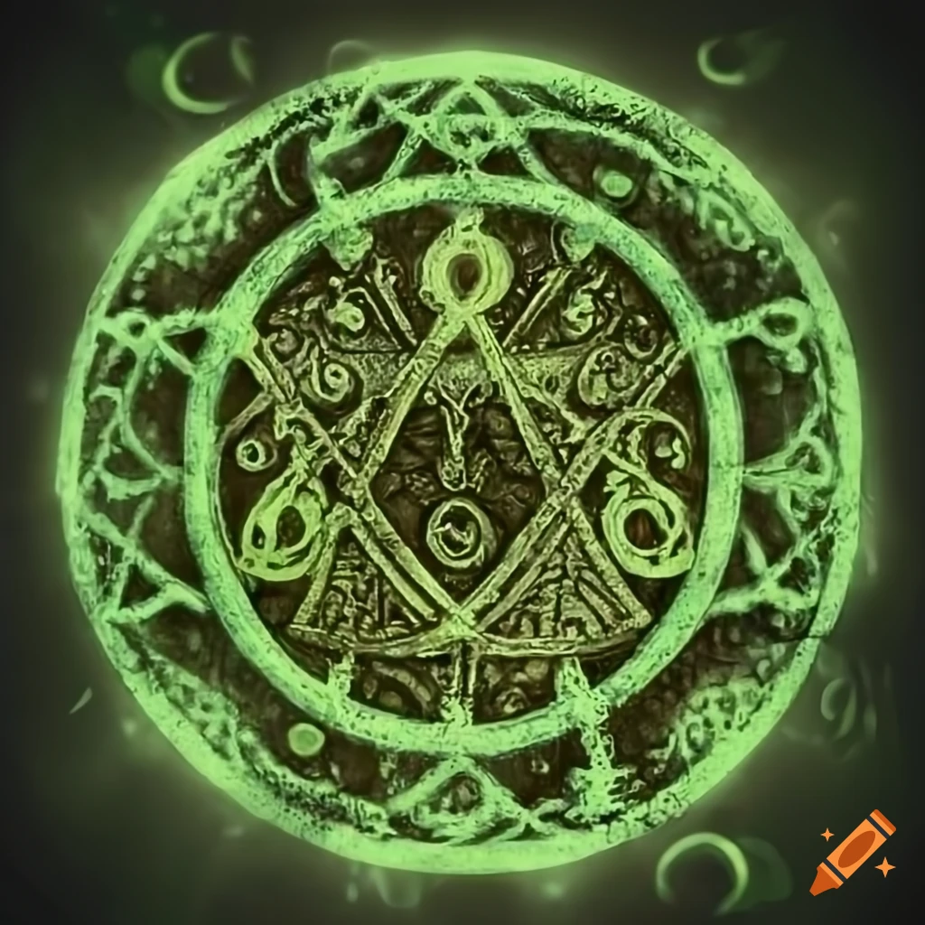 Summoning circle sigil for a green hag on Craiyon
