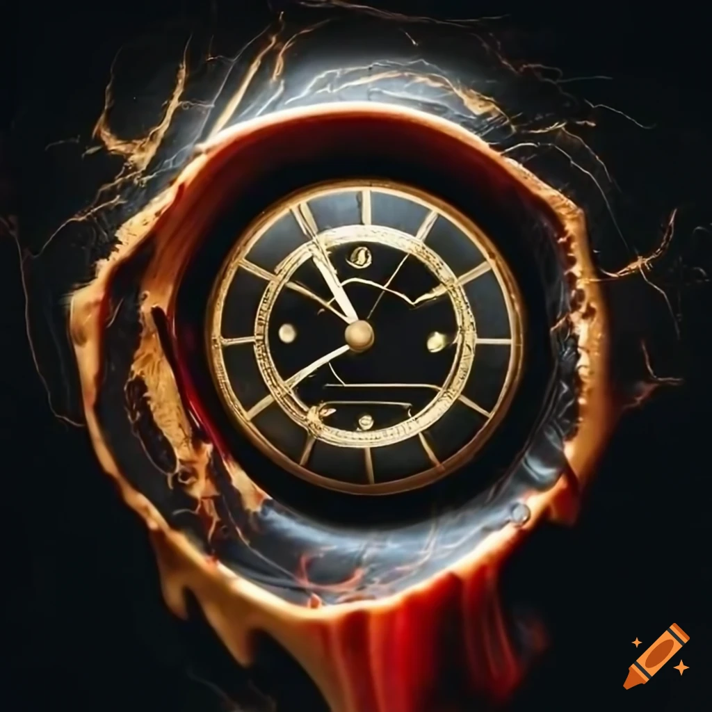 Strange clock with blood flow in a 1930s watchmaking workshop on Craiyon