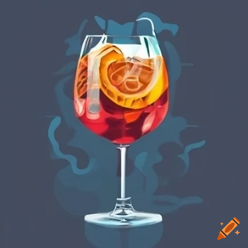 An elegant spritz glass design on the back of a t-shirt with Italian ...