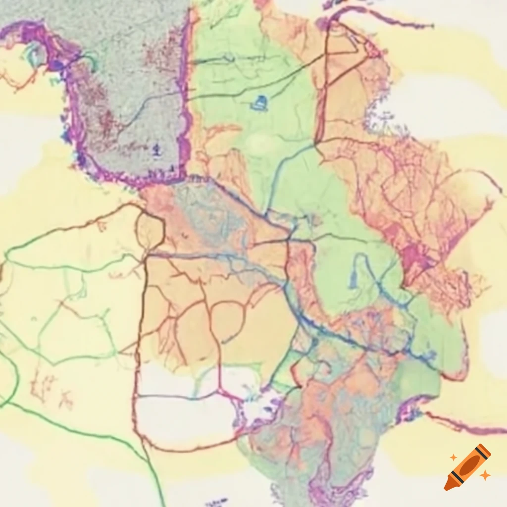 Abstract representation of boundaries on Craiyon