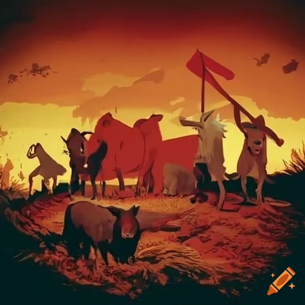 Group of animals working together on a farm on Craiyon