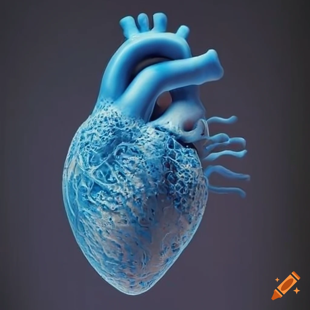 Blue blood heart organ on Craiyon
