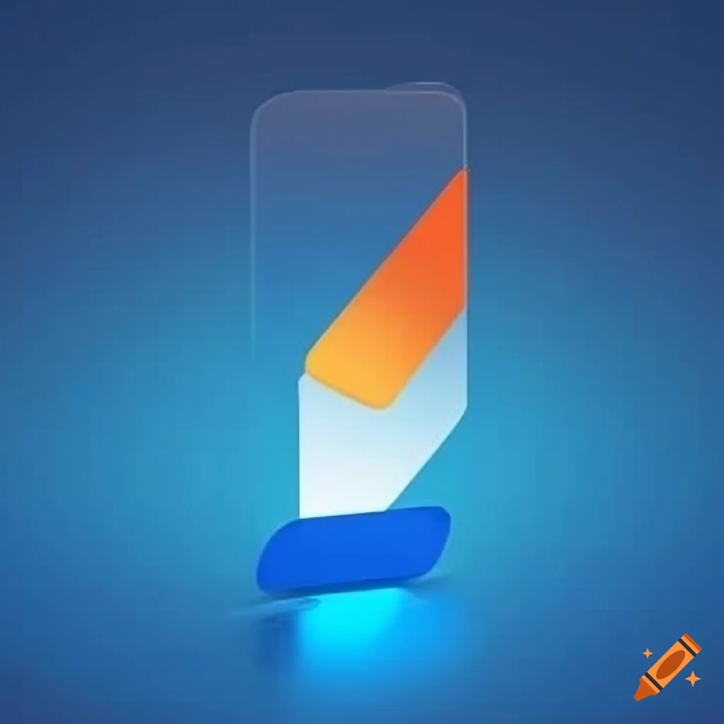 Corporate app icon in aero glass design with blue, white, and orange ...
