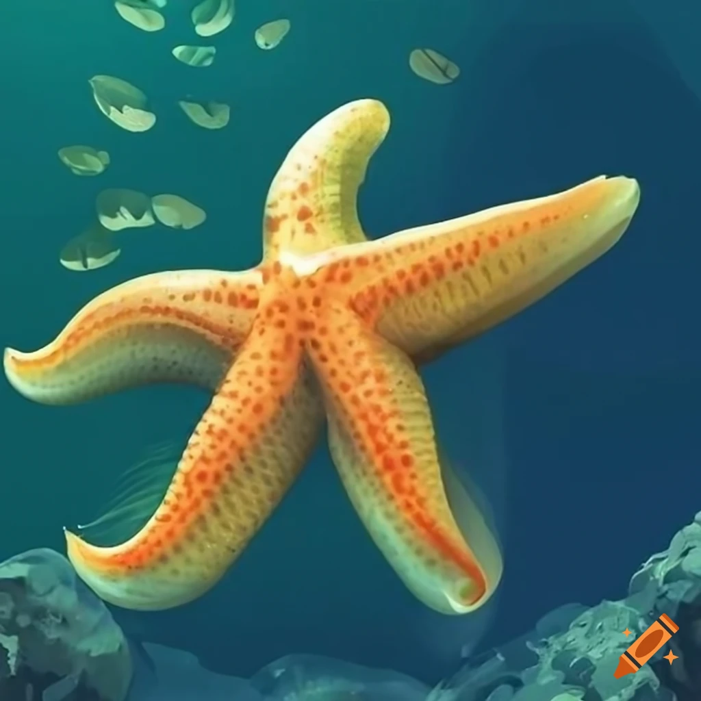Yellow starfish on Craiyon