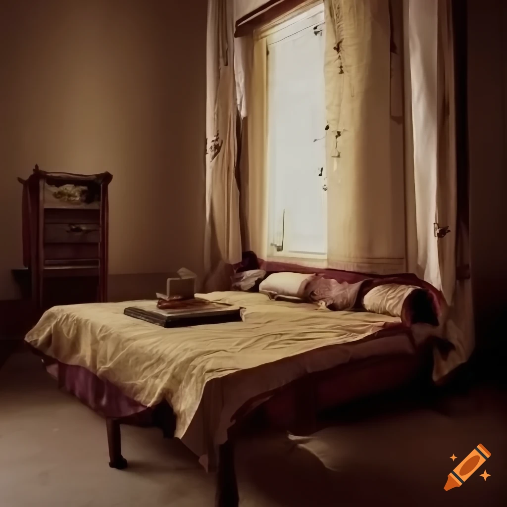 Indian lower-class bedroom with a bed and window on Craiyon