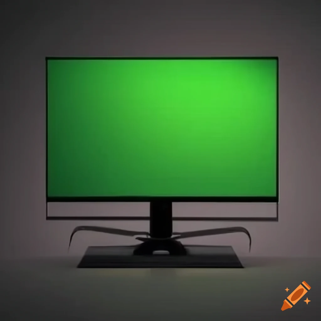 Tv displaying greenscreen on Craiyon