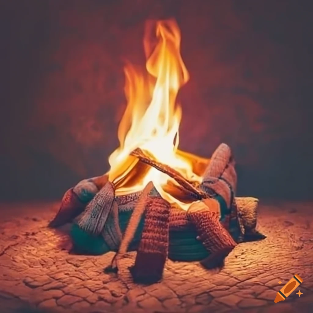 Cozy campfire on Craiyon