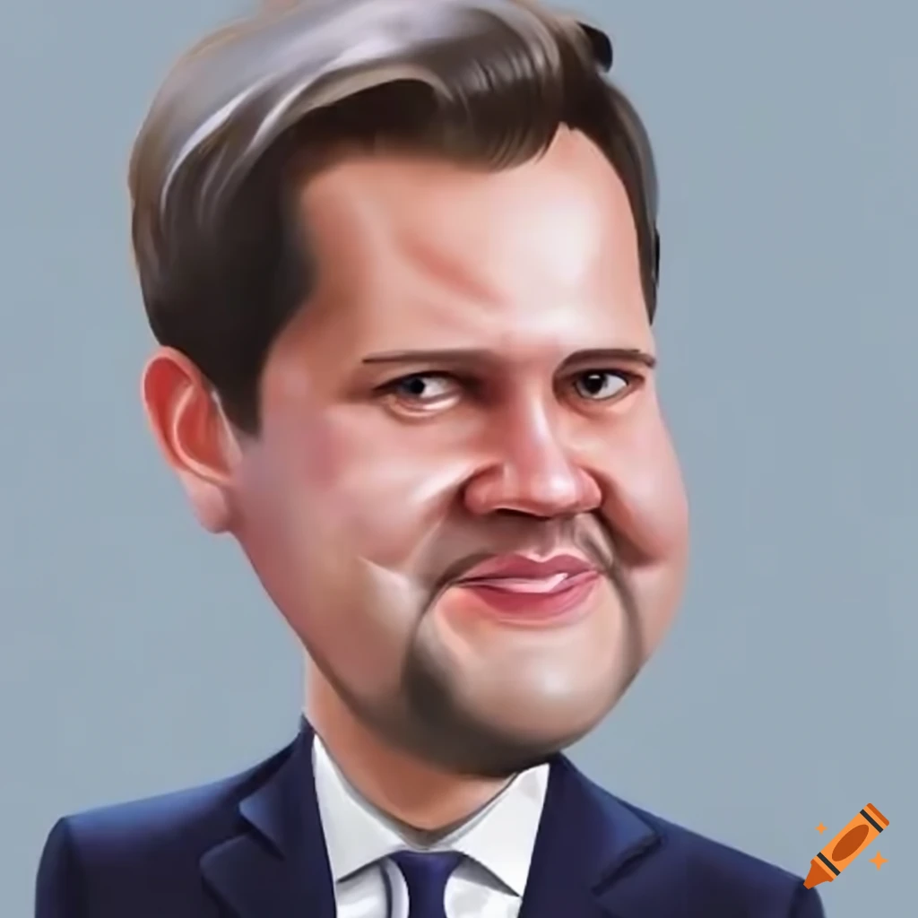 Funny caricature of robert jenrick member of parliament uk on Craiyon