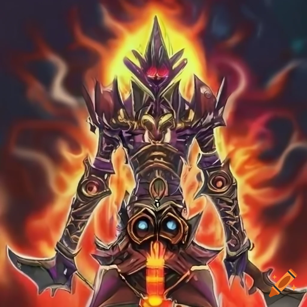 Yu-gi-oh fire spiritual warrior artwork on Craiyon