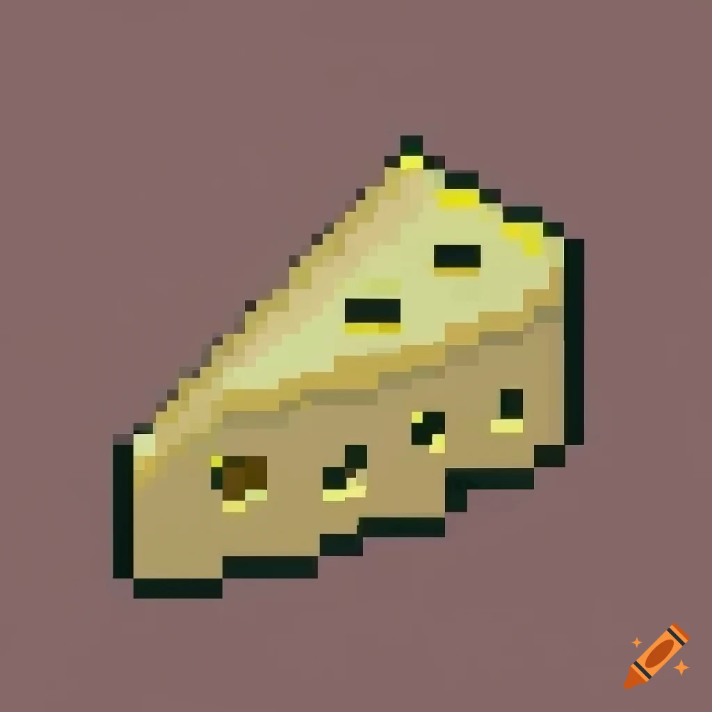 Pixel art piece of cheese on Craiyon