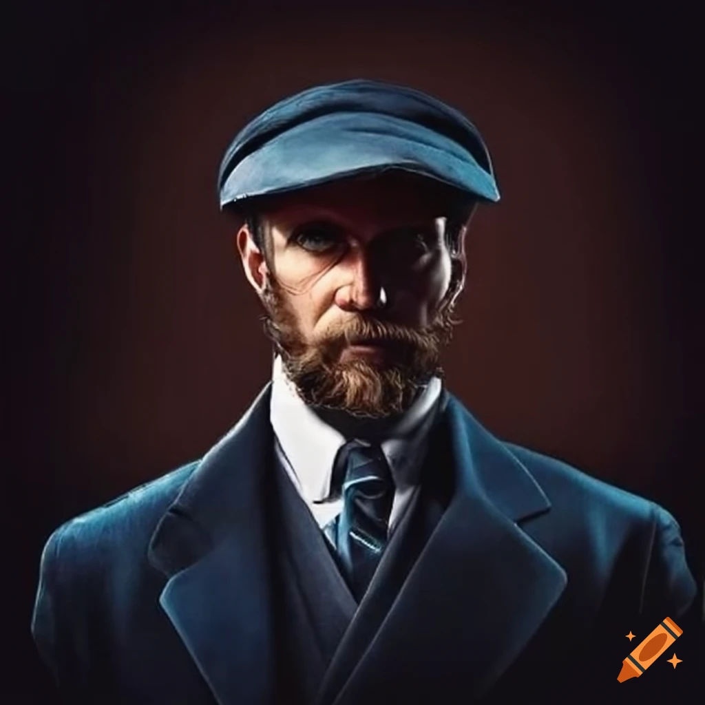 British gangster in flat cap and full beard on Craiyon