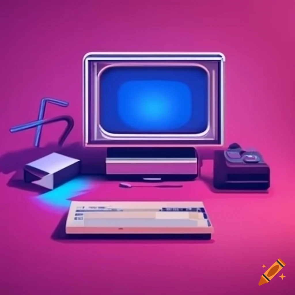 Retro-futuristic 1920's inspired computer setup on Craiyon