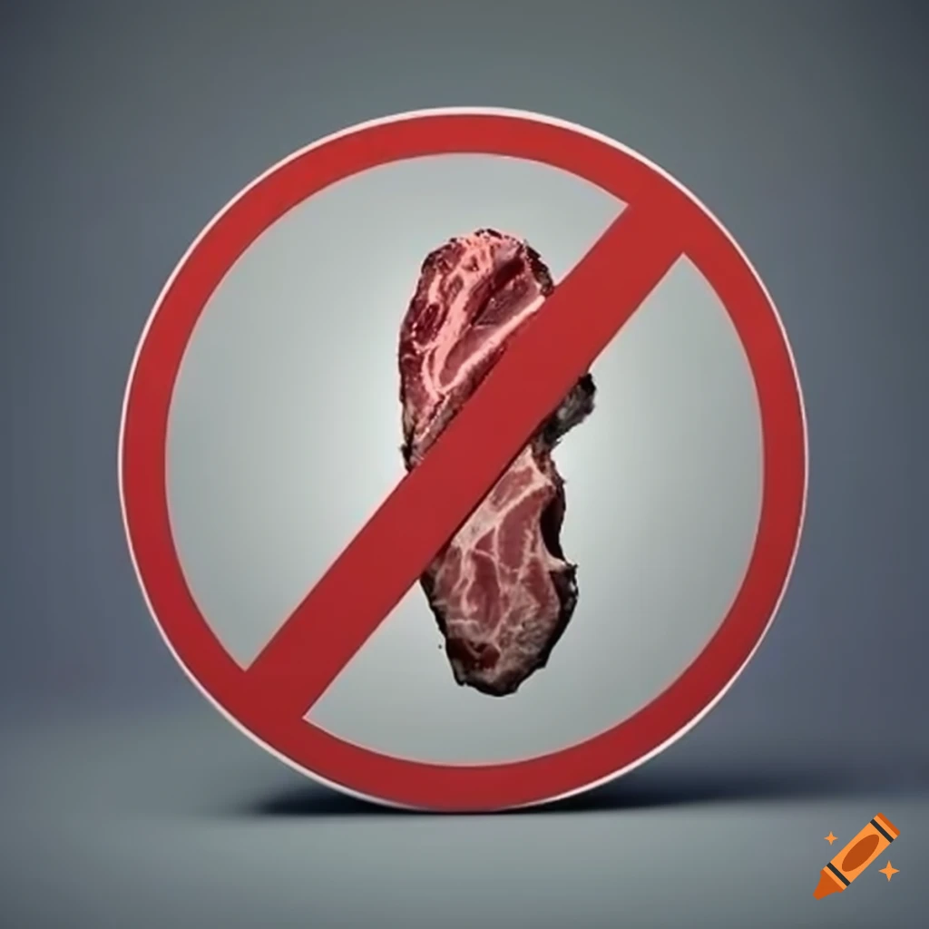 Stop sign with meat on Craiyon