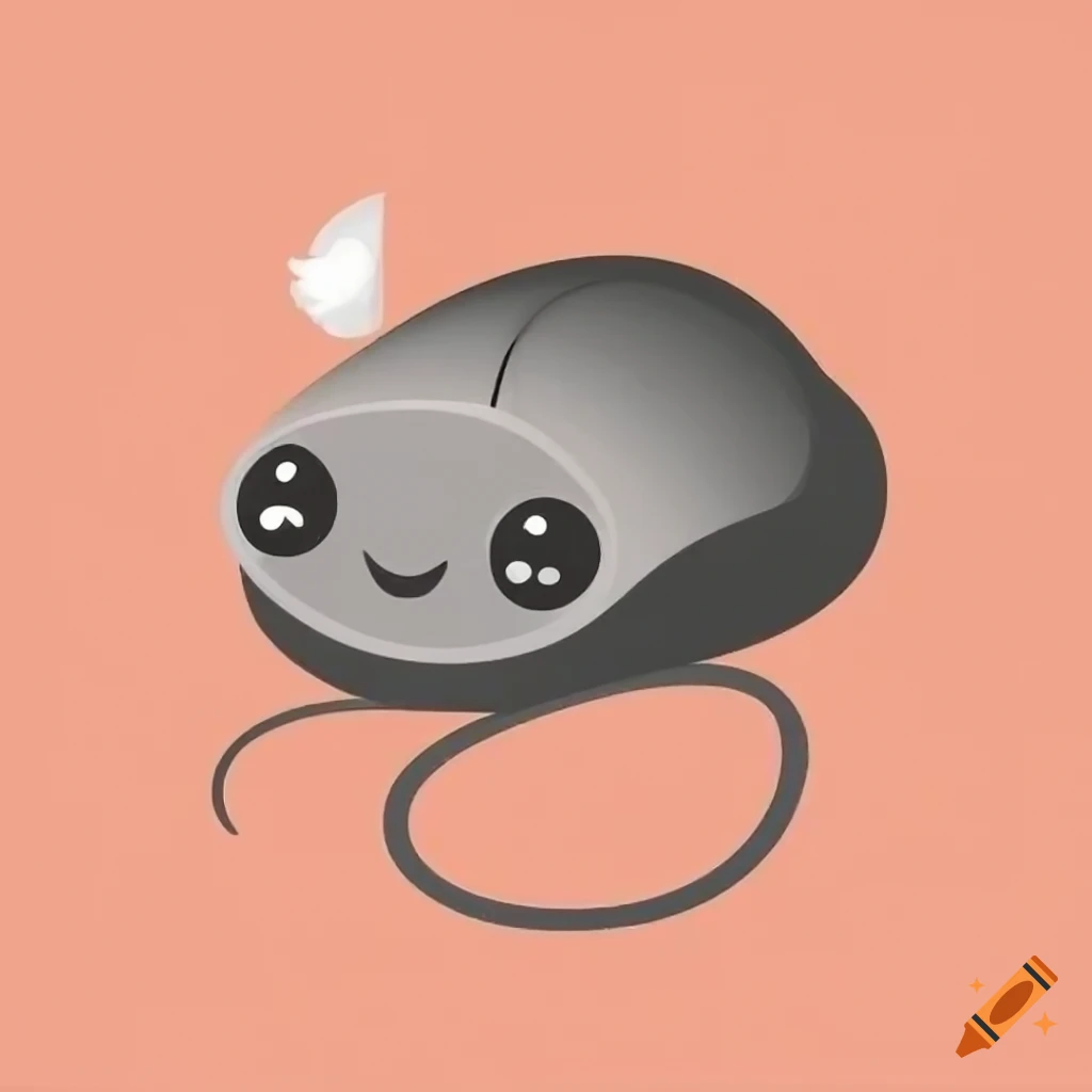 Cute computer mouse logo with lv & ai inscription in cartoon style on ...