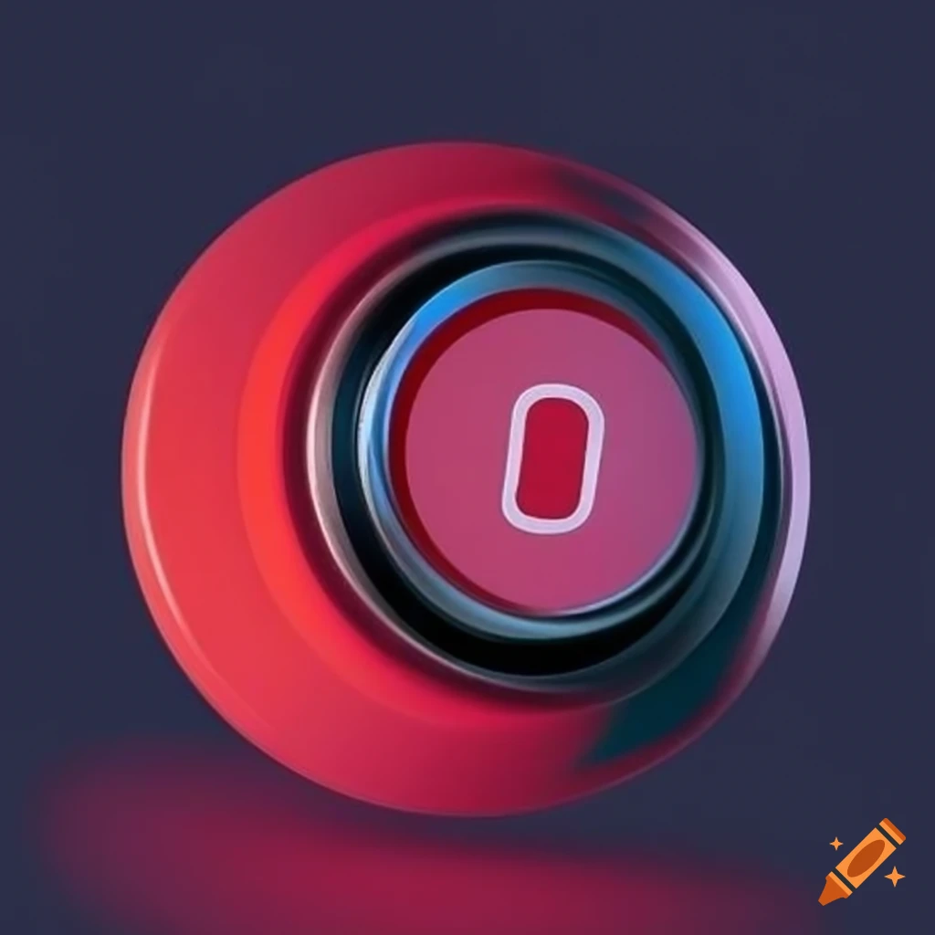 Vibrant bright red push button for social media profiles on Craiyon