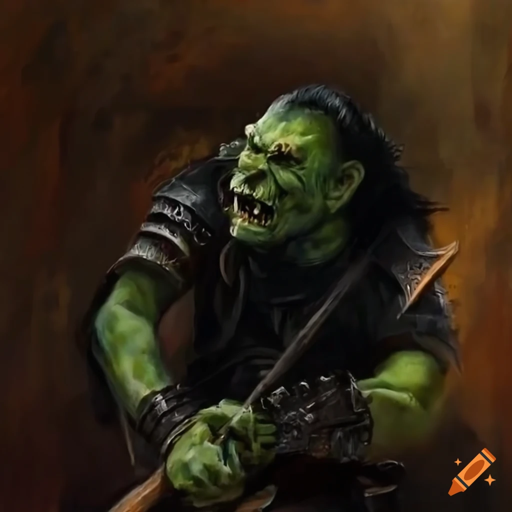 Skinny orc with armor inspired by Lord of the Rings in a Craig Mullins ...
