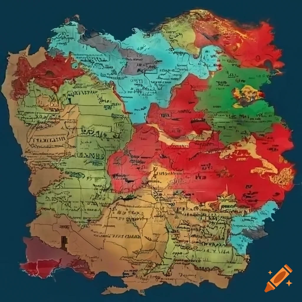 Detailed map of the regions and territories of the Union of socialist ...