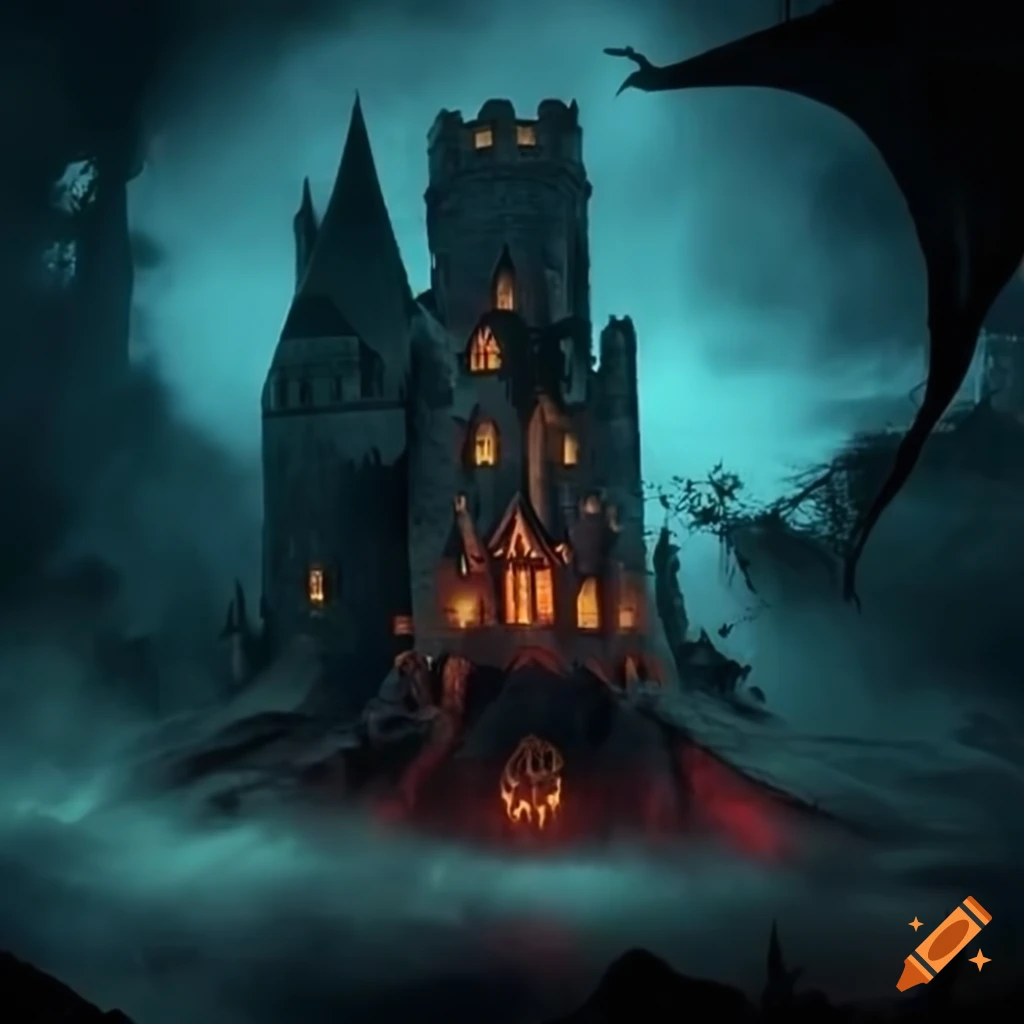 Halloween at the vampire castle on Craiyon
