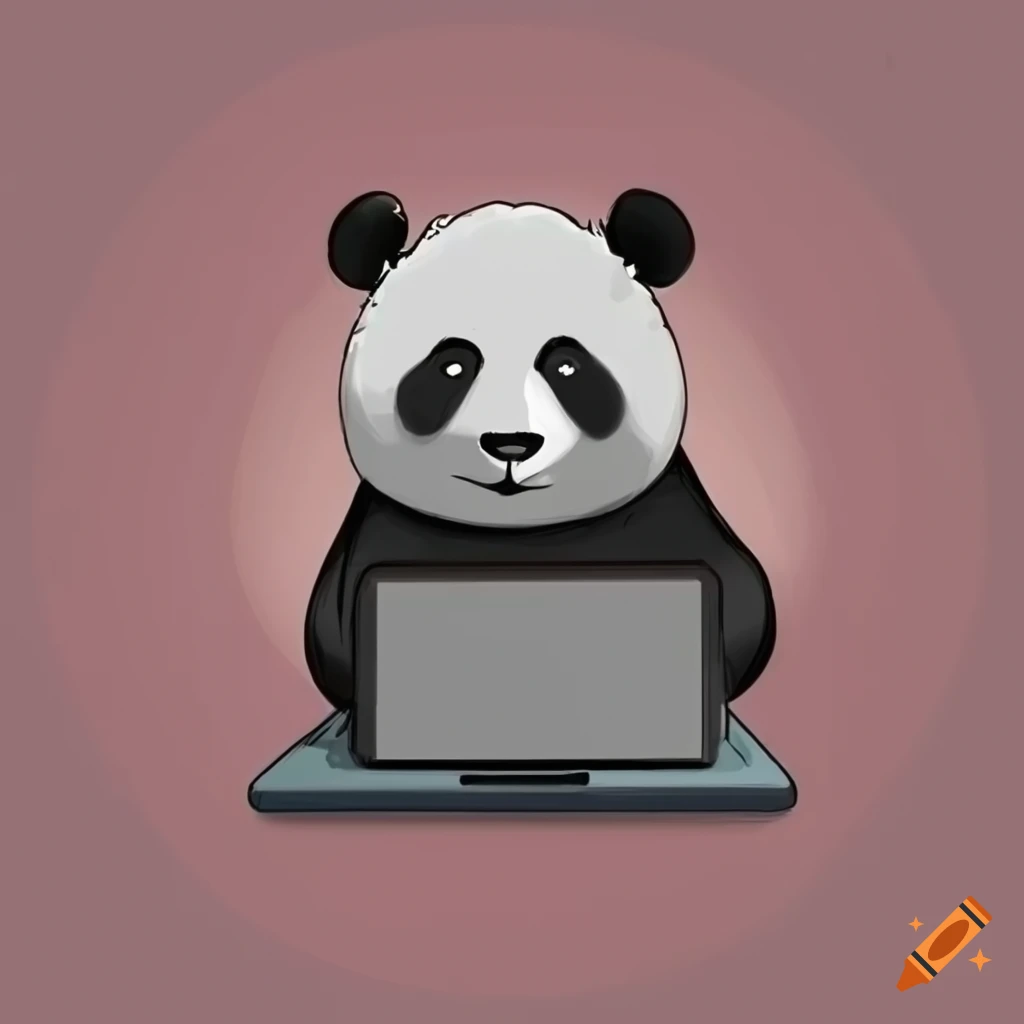 Panda with a laptop on Craiyon