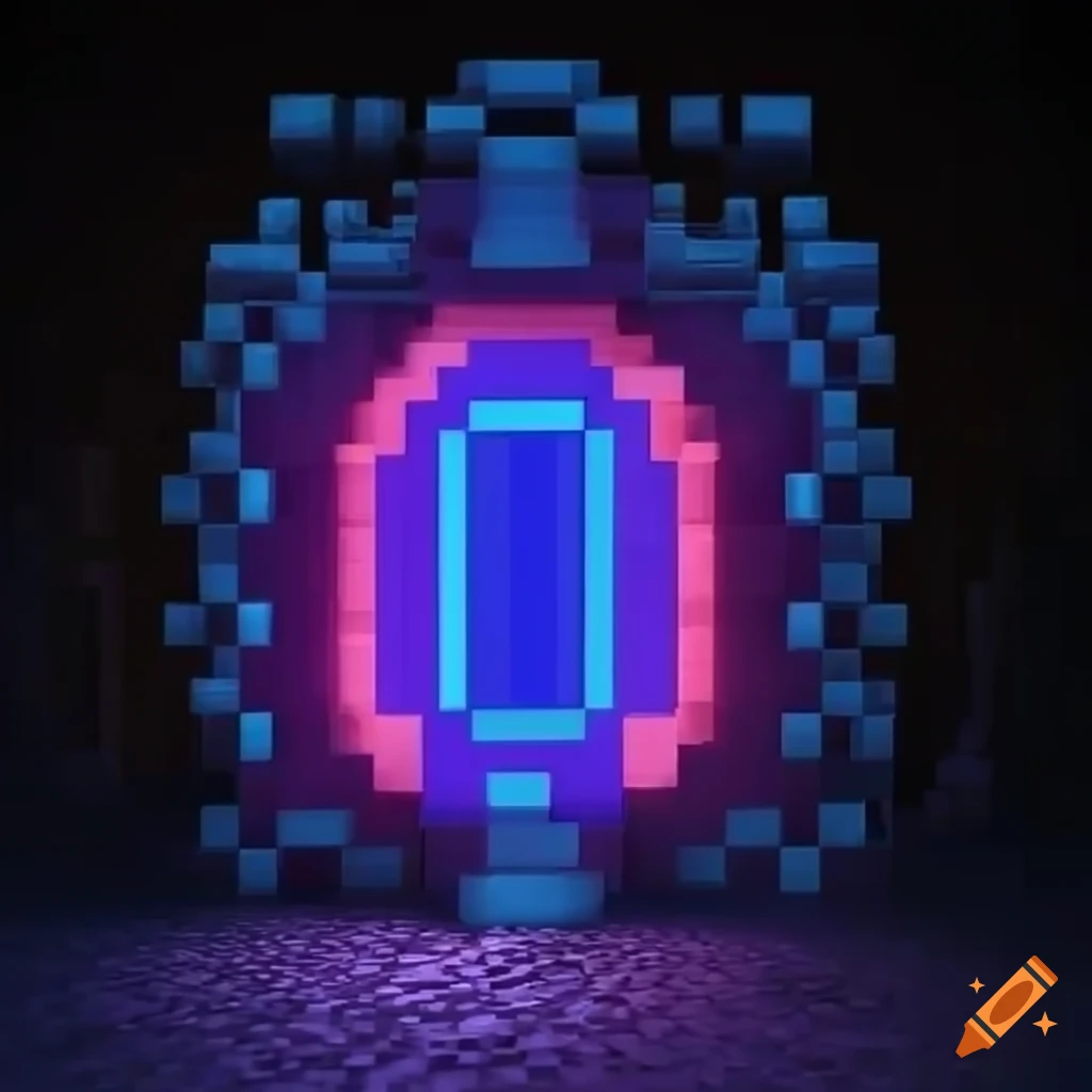 Minecraft portal in realistic 3d octane rendering on Craiyon