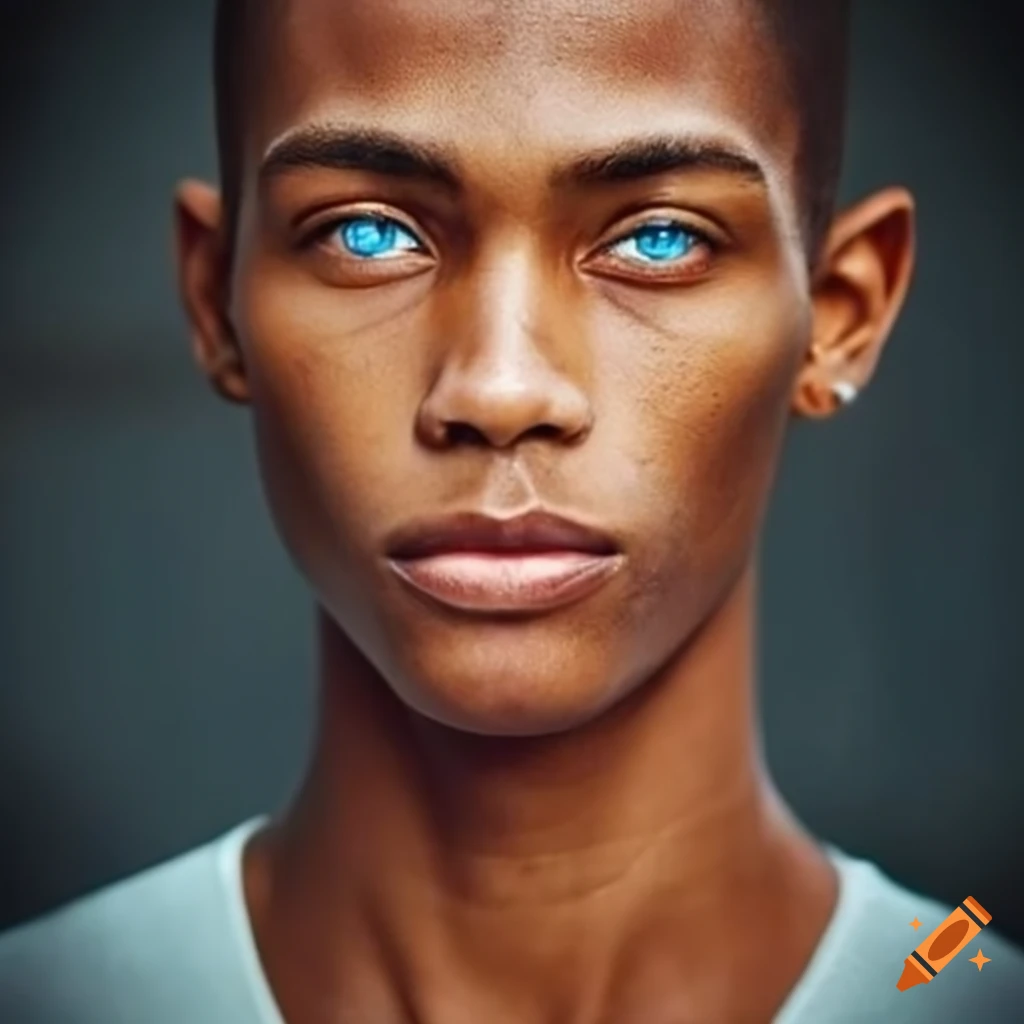 Portrait of a handsome 26-year-old man with blue eyes on Craiyon