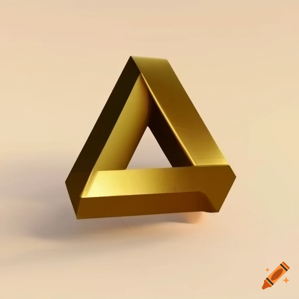 Golden triangle penrose 3d design on Craiyon