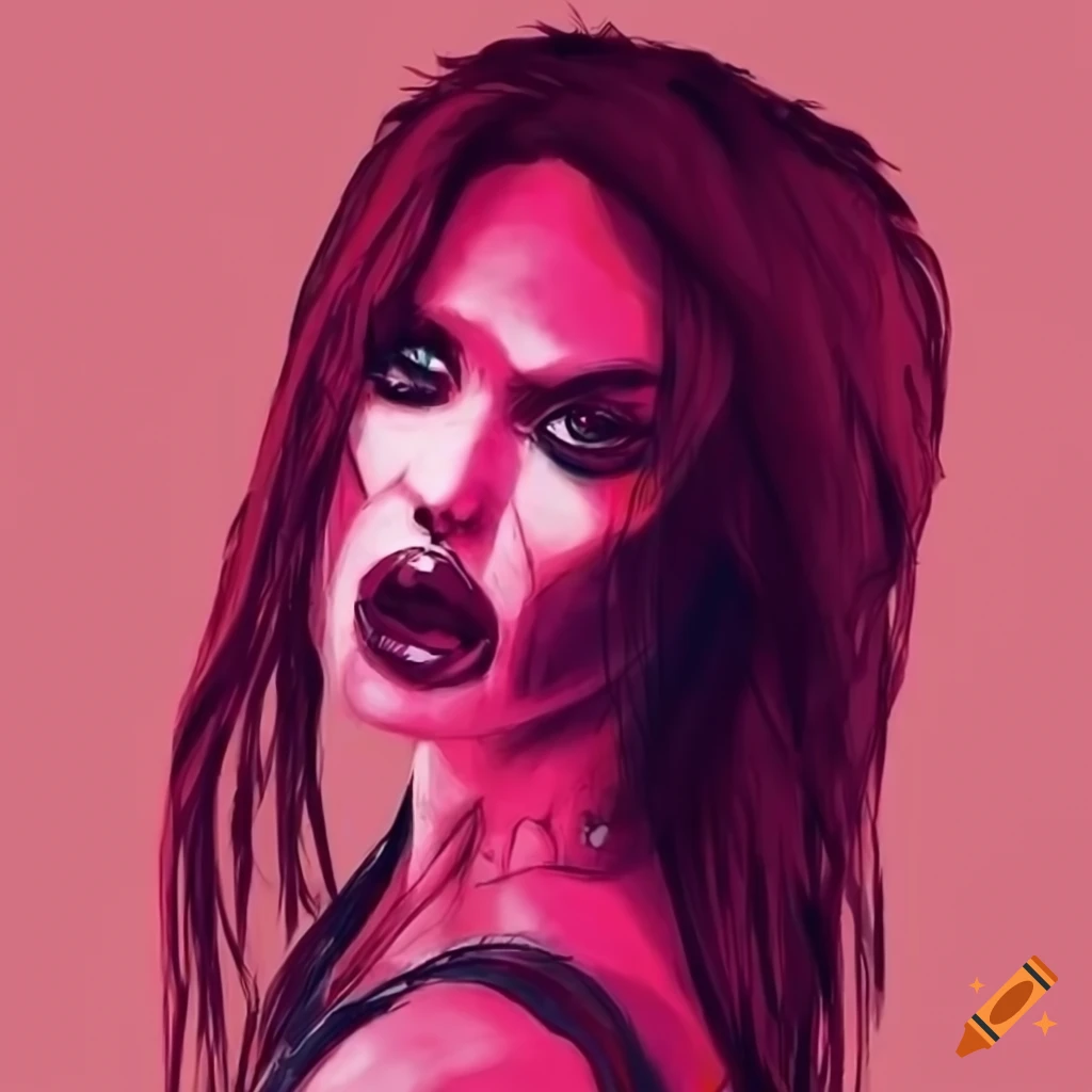 Metal rock woman sketch on Craiyon