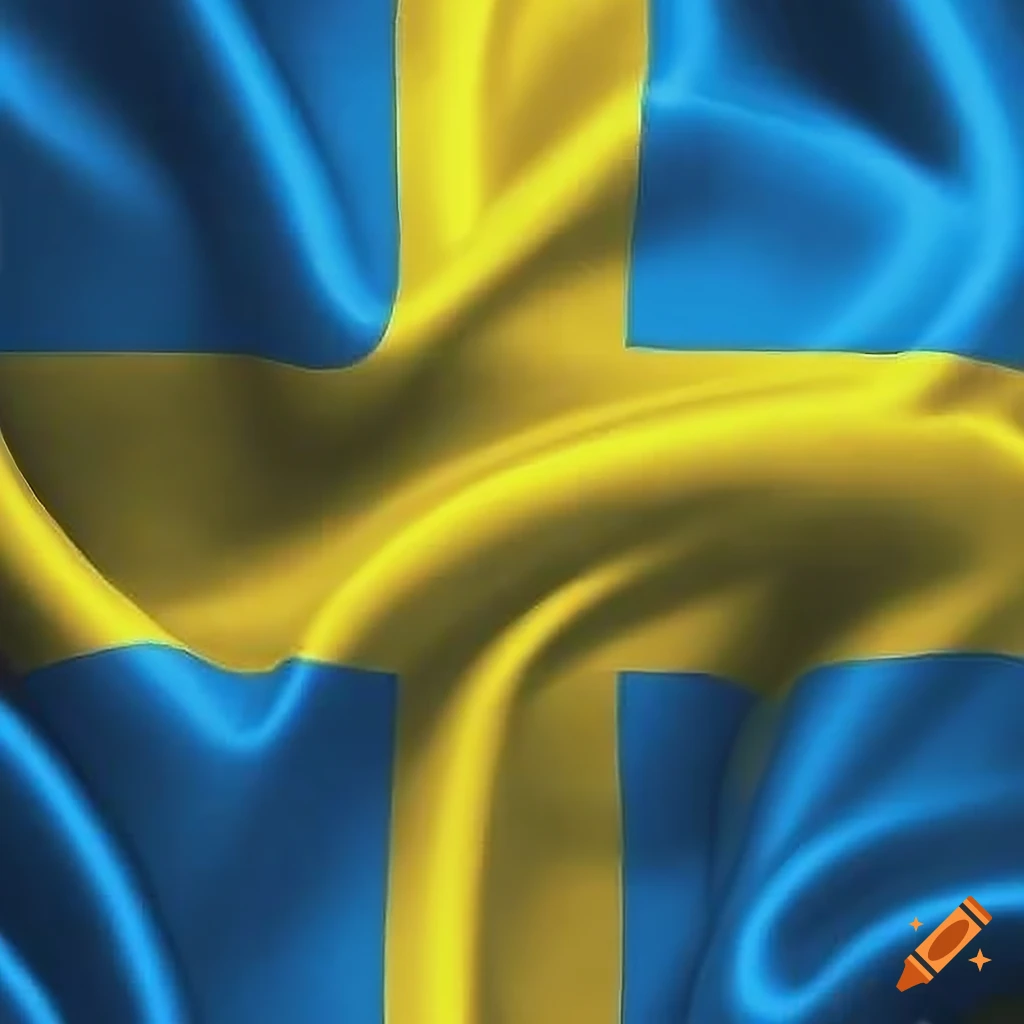 Swedish flag made of satin on Craiyon