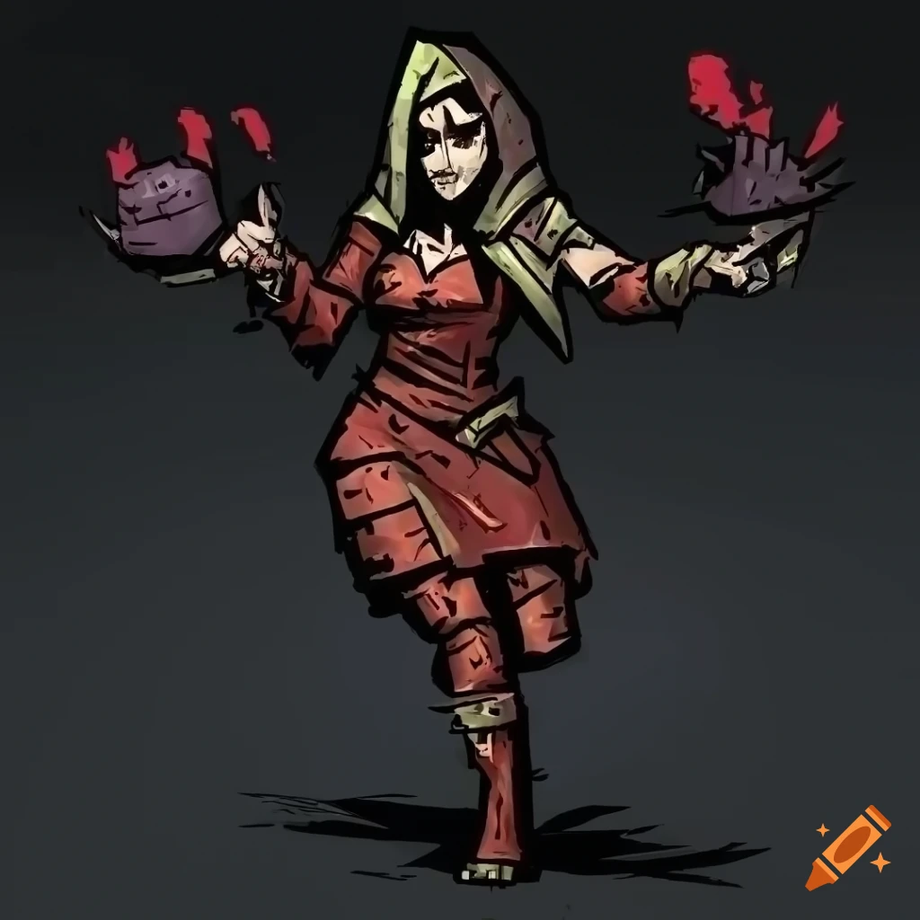 Headless witch character inspired by darkest dungeon, full body on Craiyon